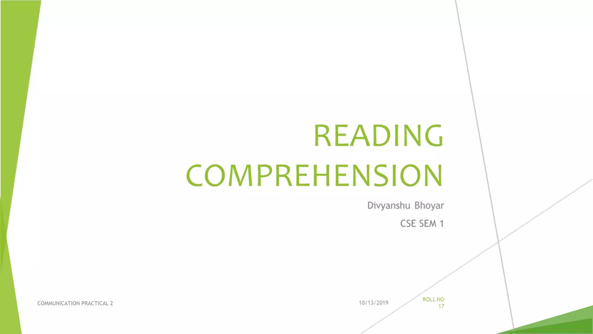Reading comprehension | PPT