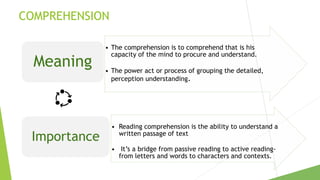 Reading comprehension | PPT