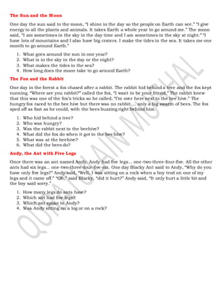 Reading comprehension | DOCX