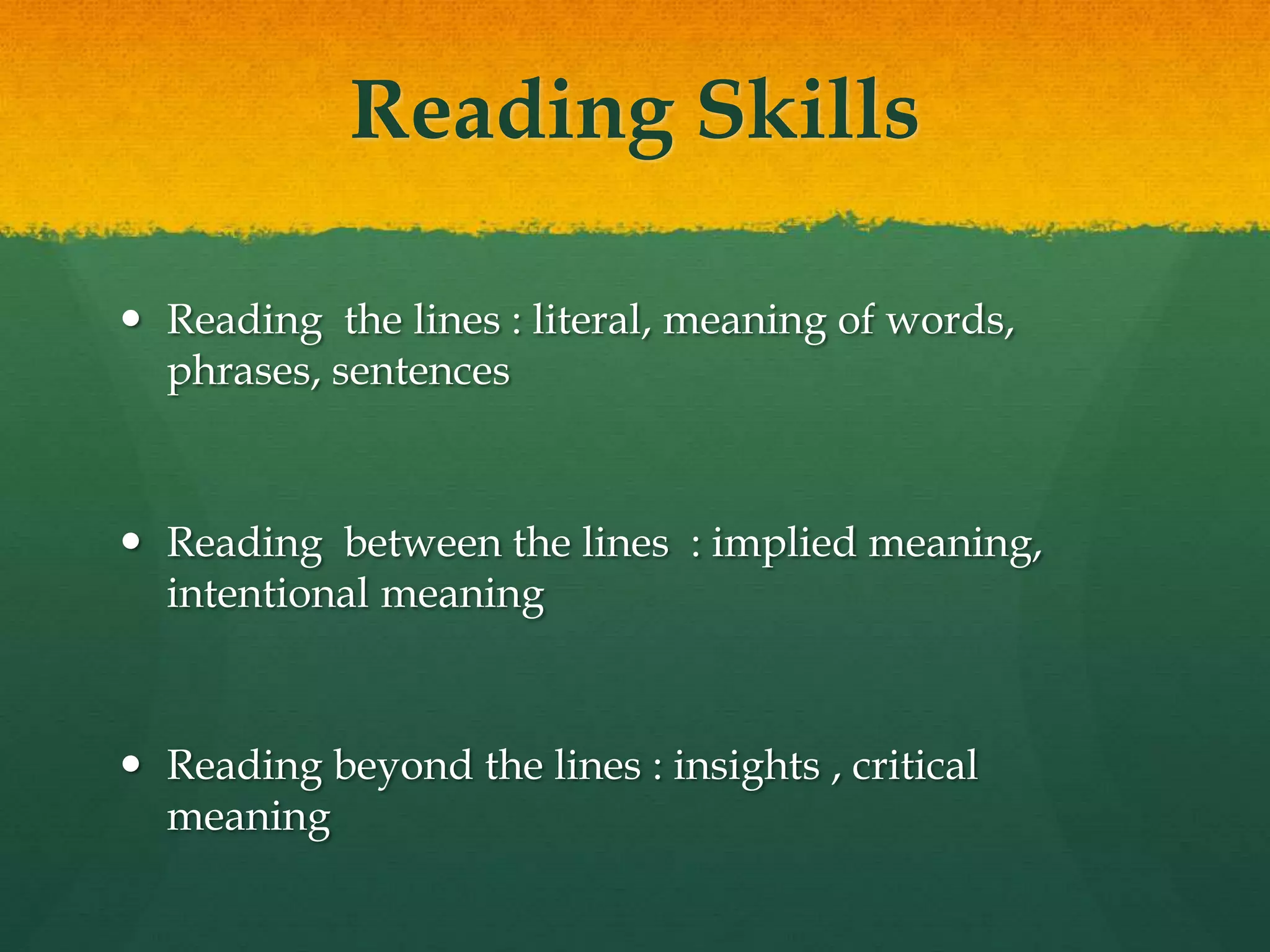 Reading comprehension | PPTX