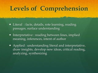 Reading comprehension | PPTX