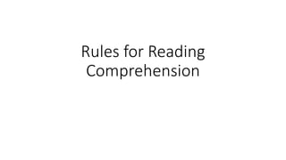 Reading comprehension english | PPTX