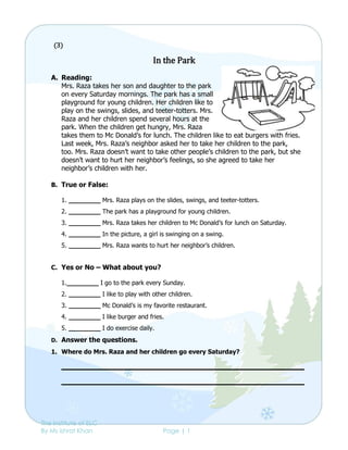 Practice Reading comprehension | PDF