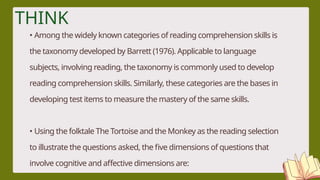 LESSON 2 READING COMPREHENSION SKILLS LITERATURE | PPTX