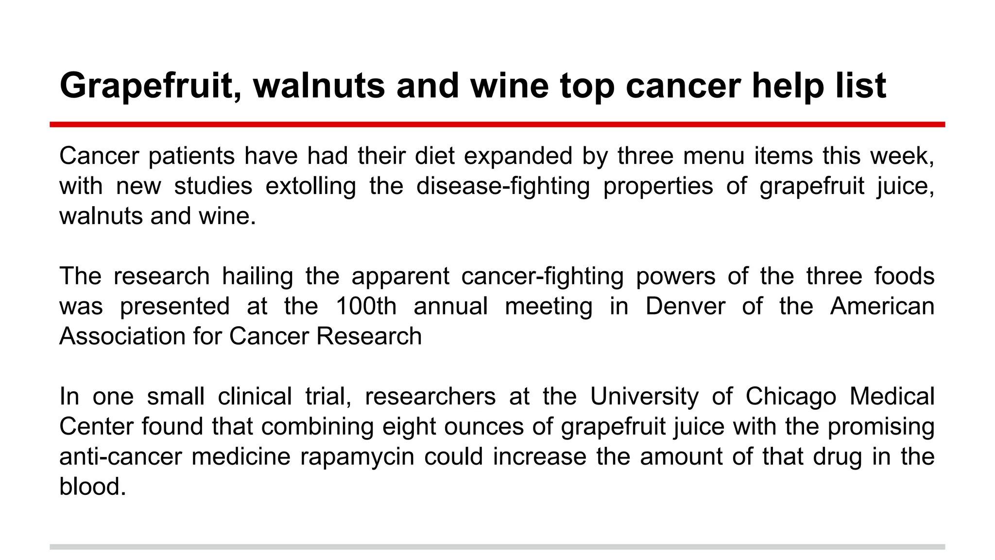 Reading Comprehension - Cancer Research Story | PPT