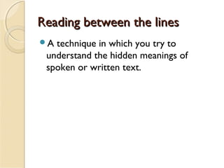 Reading comprehension overview of skimming and scanning | PPT