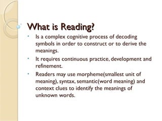 Reading comprehension overview of skimming and scanning | PPT