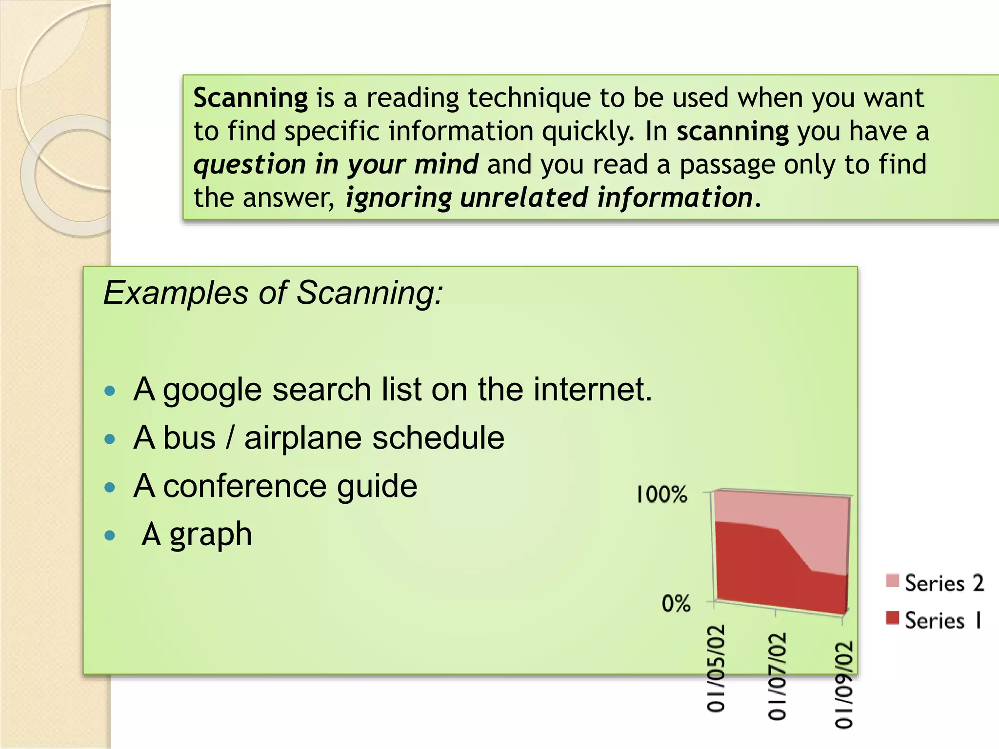 reading comprehension - overview of skimming and scanning.ppt