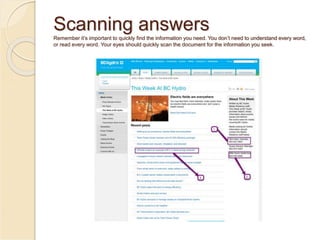 reading comprehension - overview of skimming and scanning.ppt