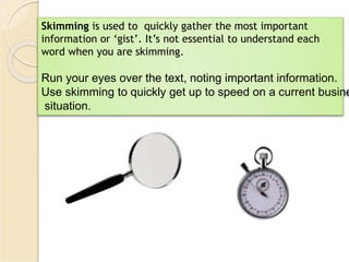 reading comprehension - overview of skimming and scanning.ppt