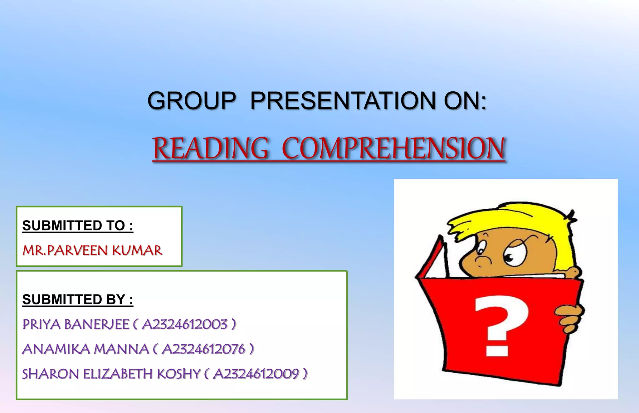 Reading Comprehension | PPTX