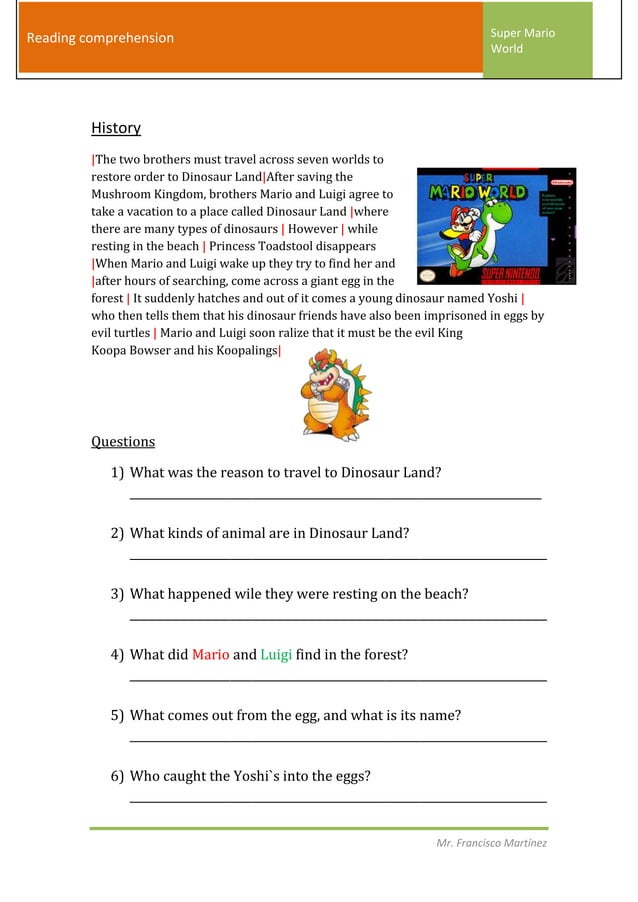 Reading comprehension 3 | DOCX | Console Games | Video Gaming