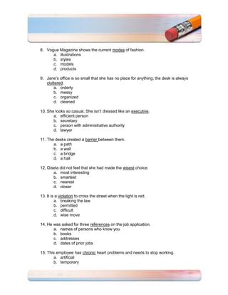 Reading Comprehension Context Clues | PDF