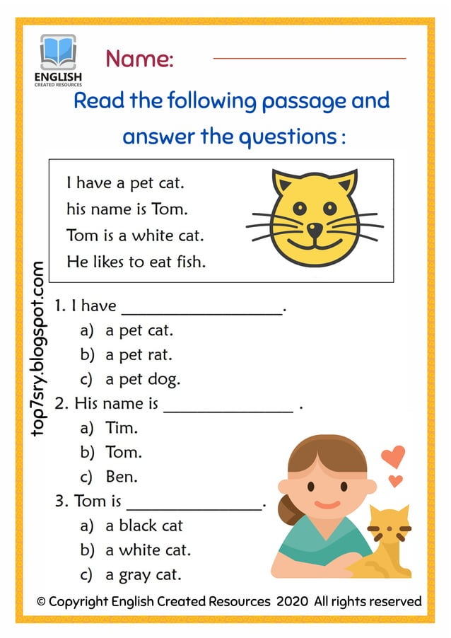 Reading comprehension grade 1. pdf