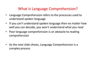 Reading comprehension impairment | PPTX | Standardized Testing ...