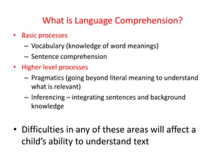Reading comprehension impairment | PPTX