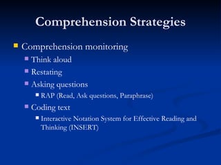 Reading comprehension in service march 2010 | PPT