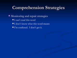 Reading comprehension in service march 2010 | PPT