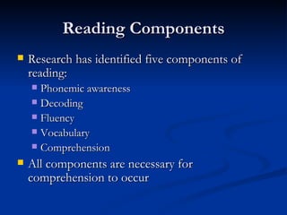 Reading comprehension in service march 2010 | PPT
