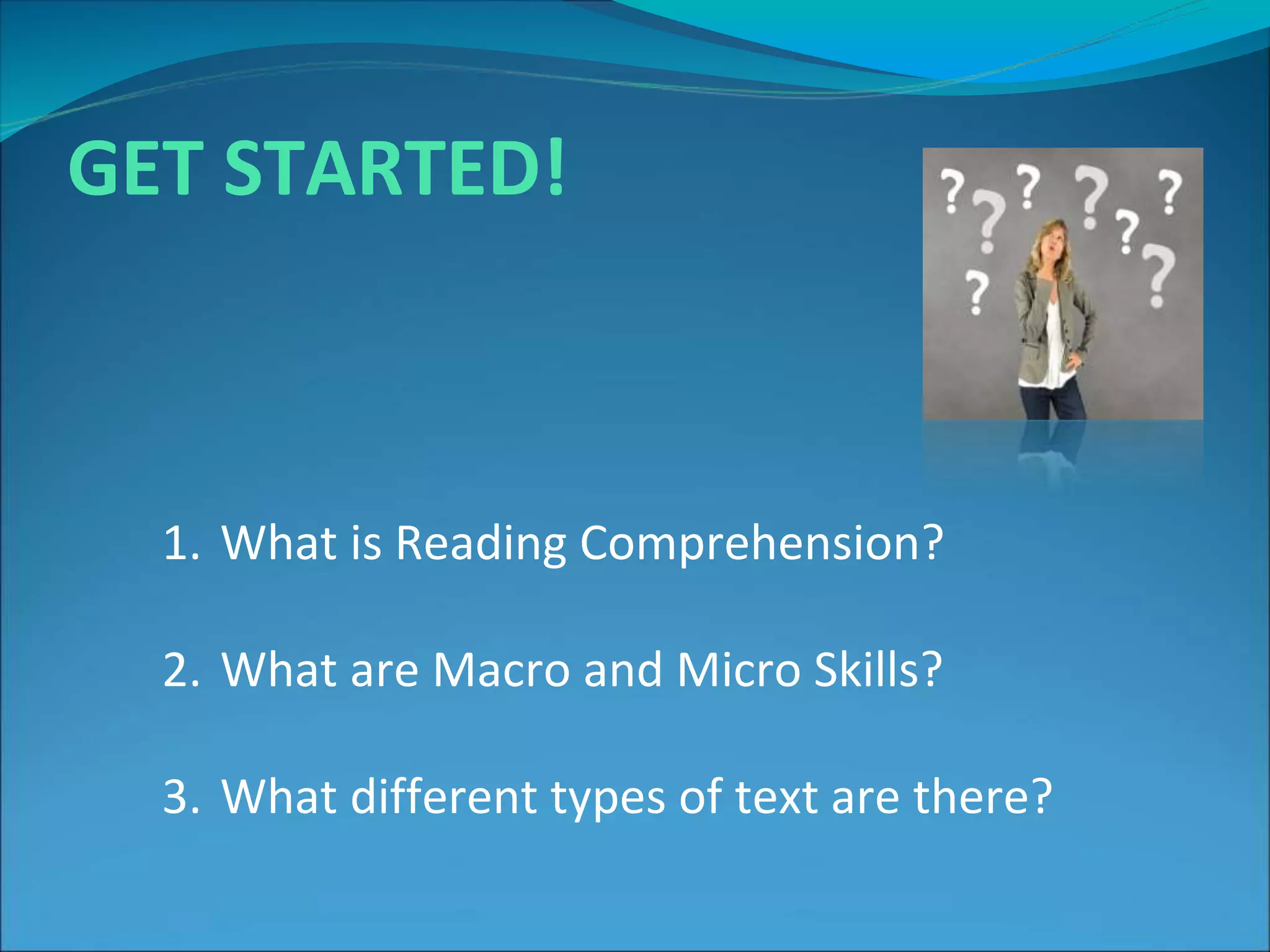 Reading comprehension in a foreign language | PPT
