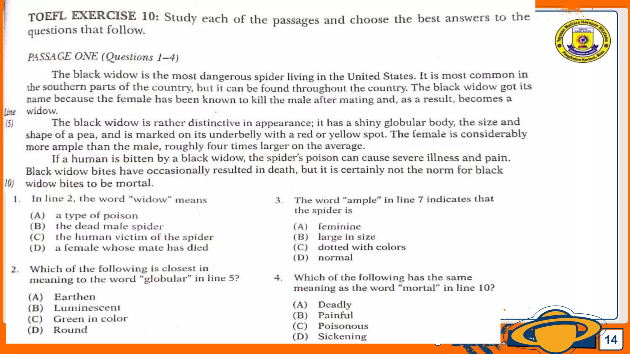 READING COMPREHENSION IN TOEFL - SKILLS 8-11.pptx