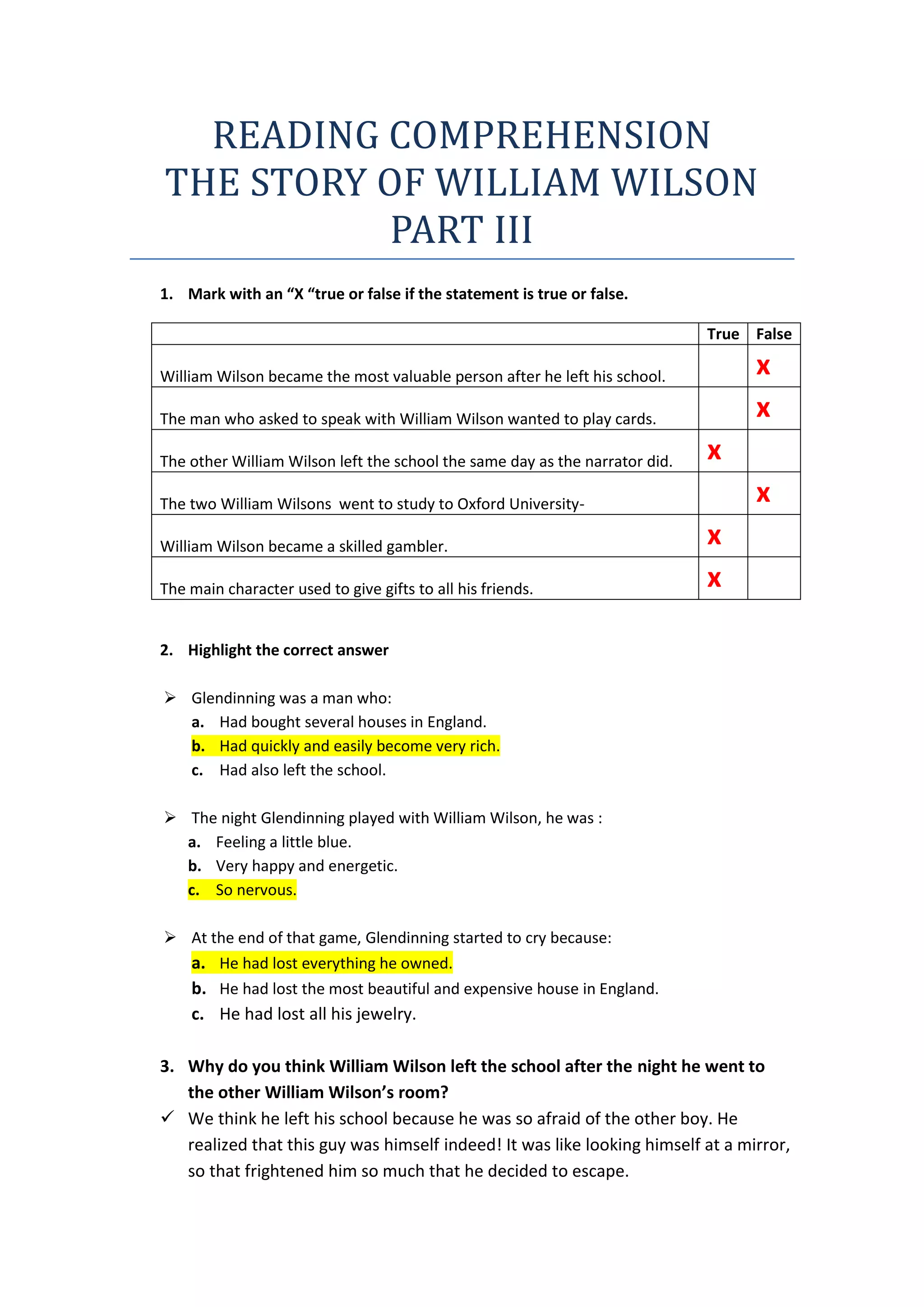 Reading comprehension meeting 4 | PDF