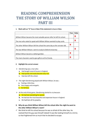 Reading comprehension meeting 4 | PDF