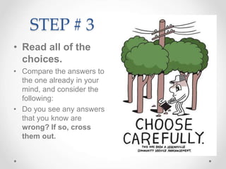 Reading comprehension & multiple choice | PPT