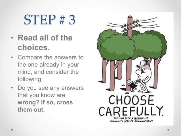 Reading comprehension & multiple choice | PPT