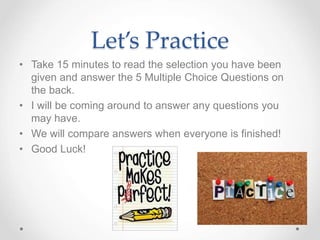 Reading comprehension & multiple choice | PPT