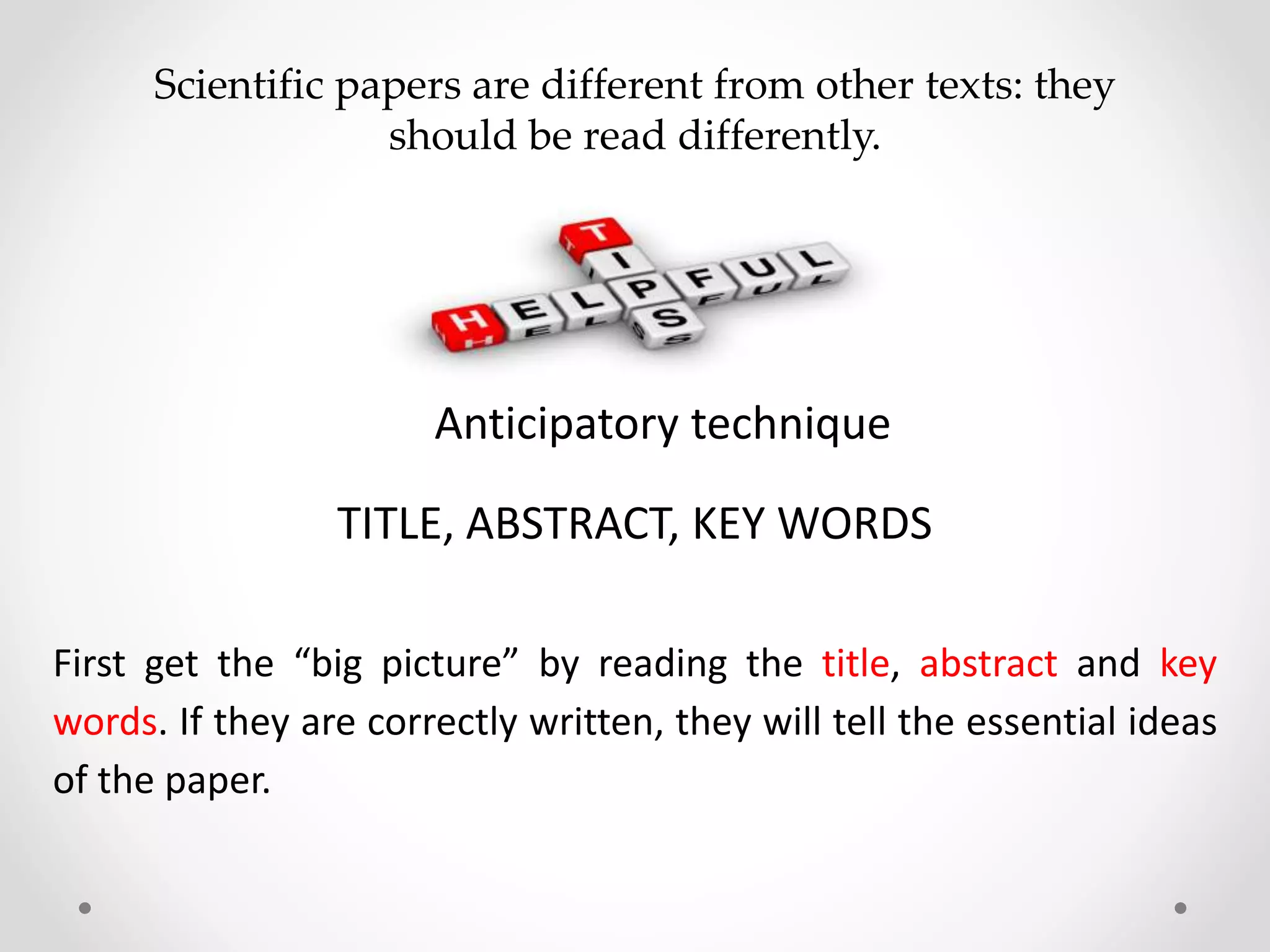 Reading comprehension of scientific texts | PPTX