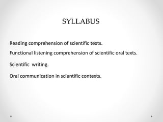 Reading comprehension of scientific texts | PPTX