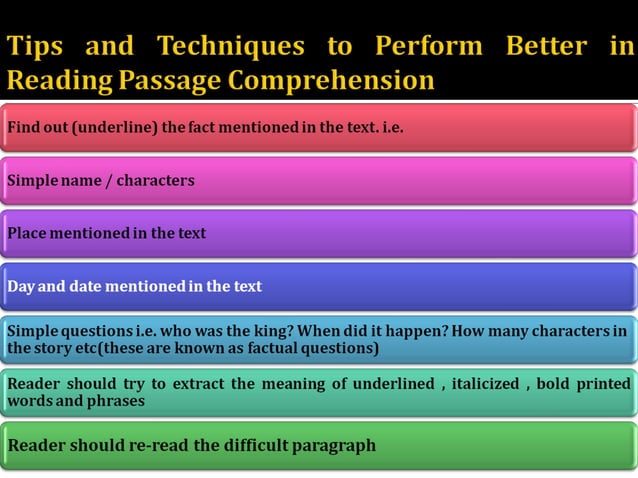 Reading comprehension passage tips and techniques to solve | PPT ...