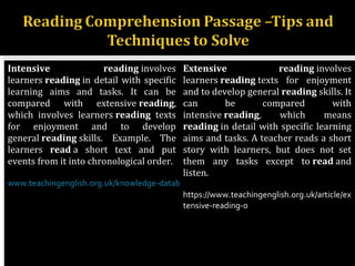 Reading comprehension passage tips and techniques to solve | PPT ...