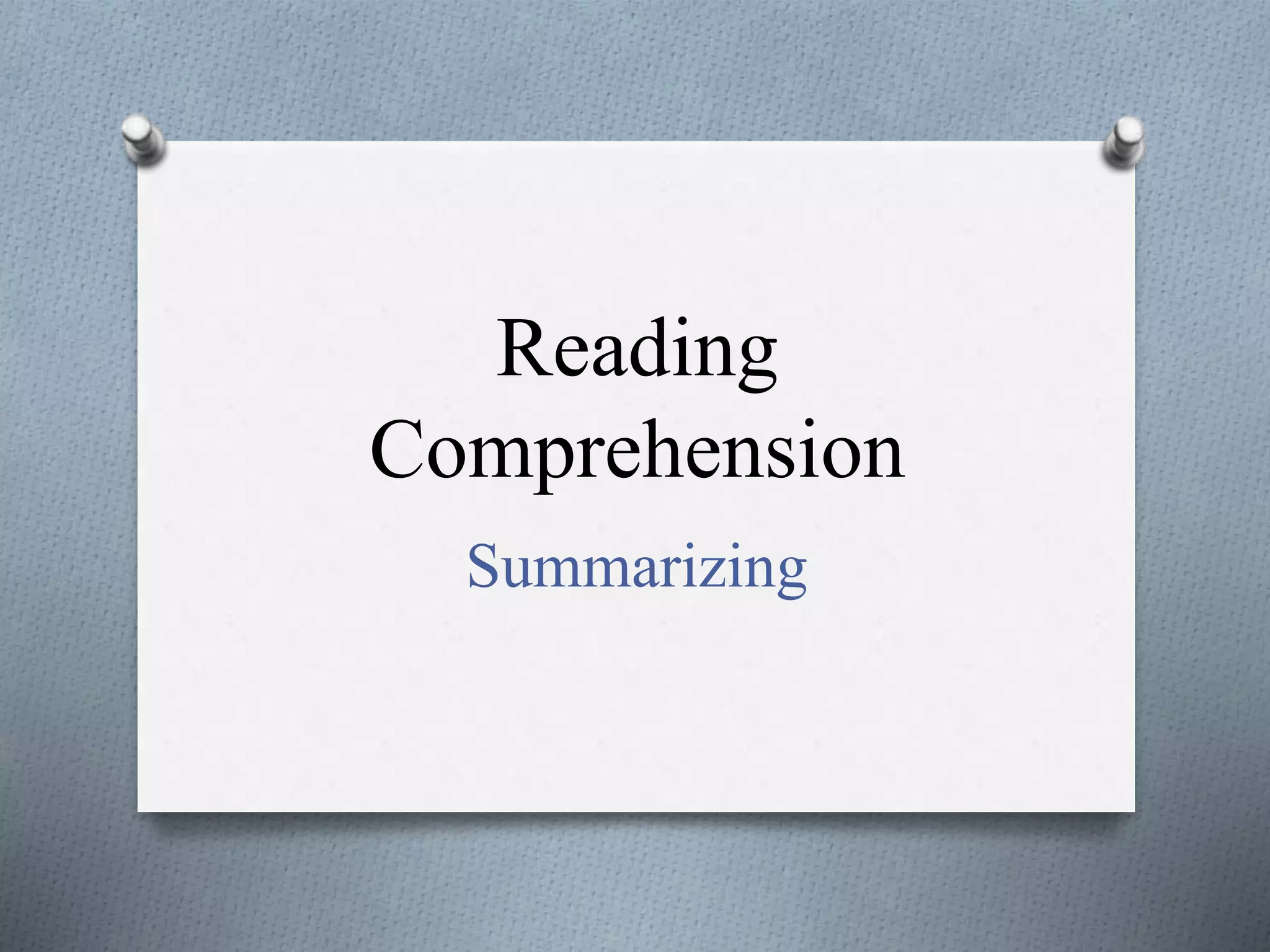 Reading comprehension power point | PPT