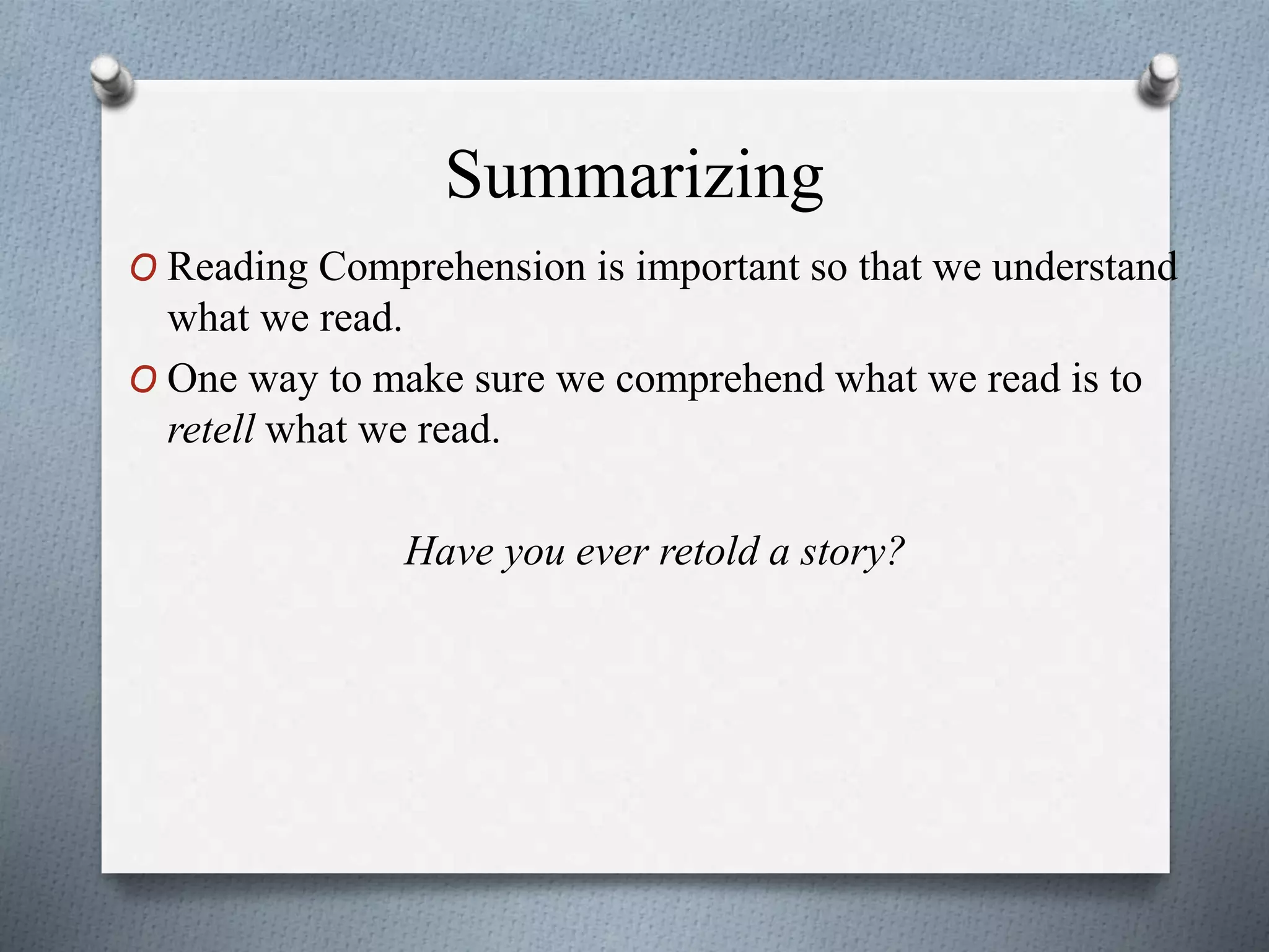 Reading comprehension power point | PPT
