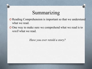 Reading comprehension power point | PPT