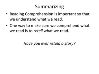 Reading comprehension power point | PPSX