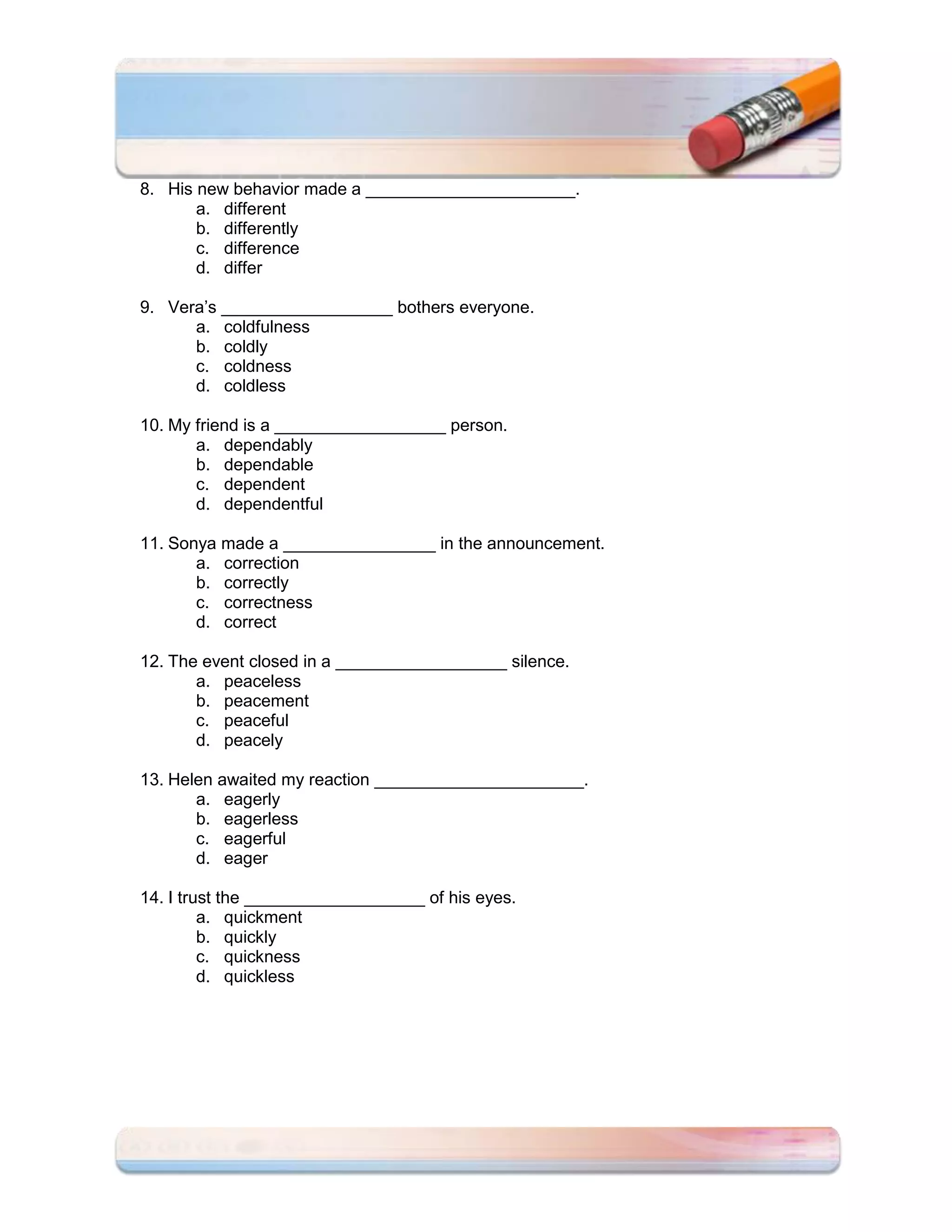 Reading Comprehension Prefixes and Suffixes | PDF