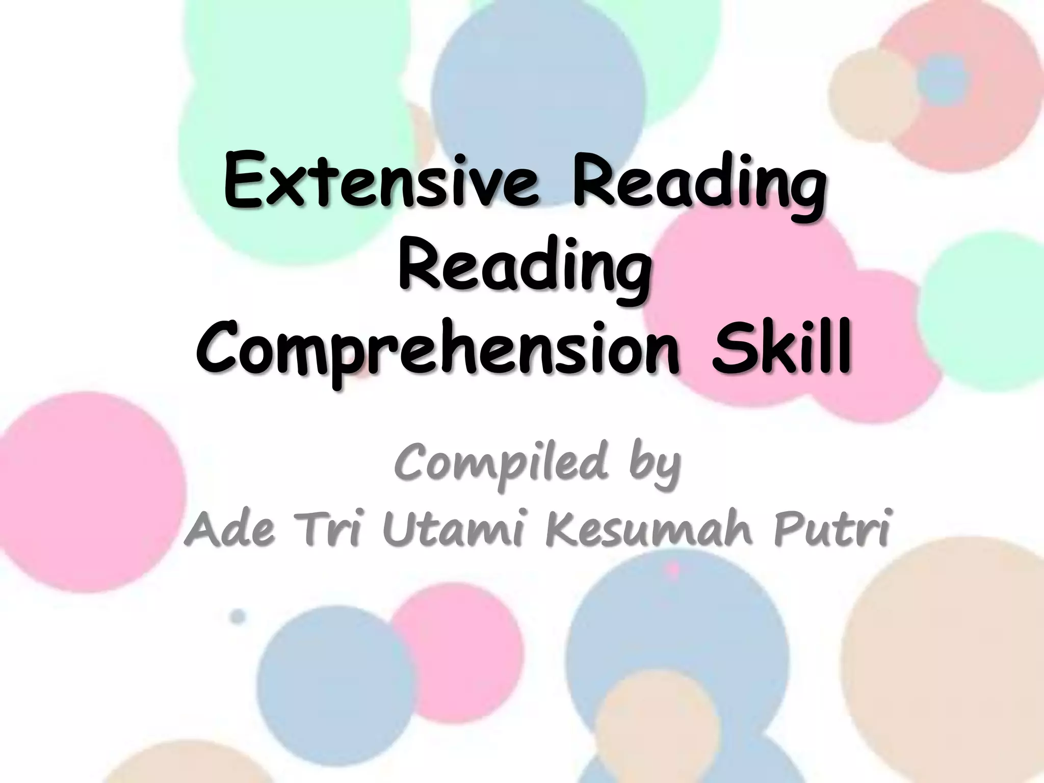 Reading comprehension skill ppt | PPT