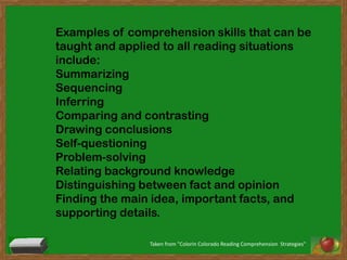 Reading comprehension strategies | PPTX