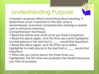 Reading comprehension strategies | PDF