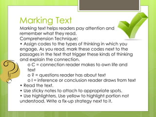 Reading comprehension strategies | PDF