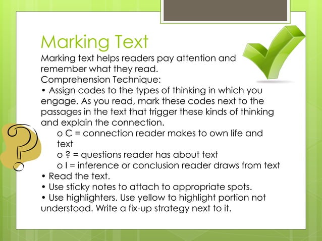 Reading comprehension strategies | PDF