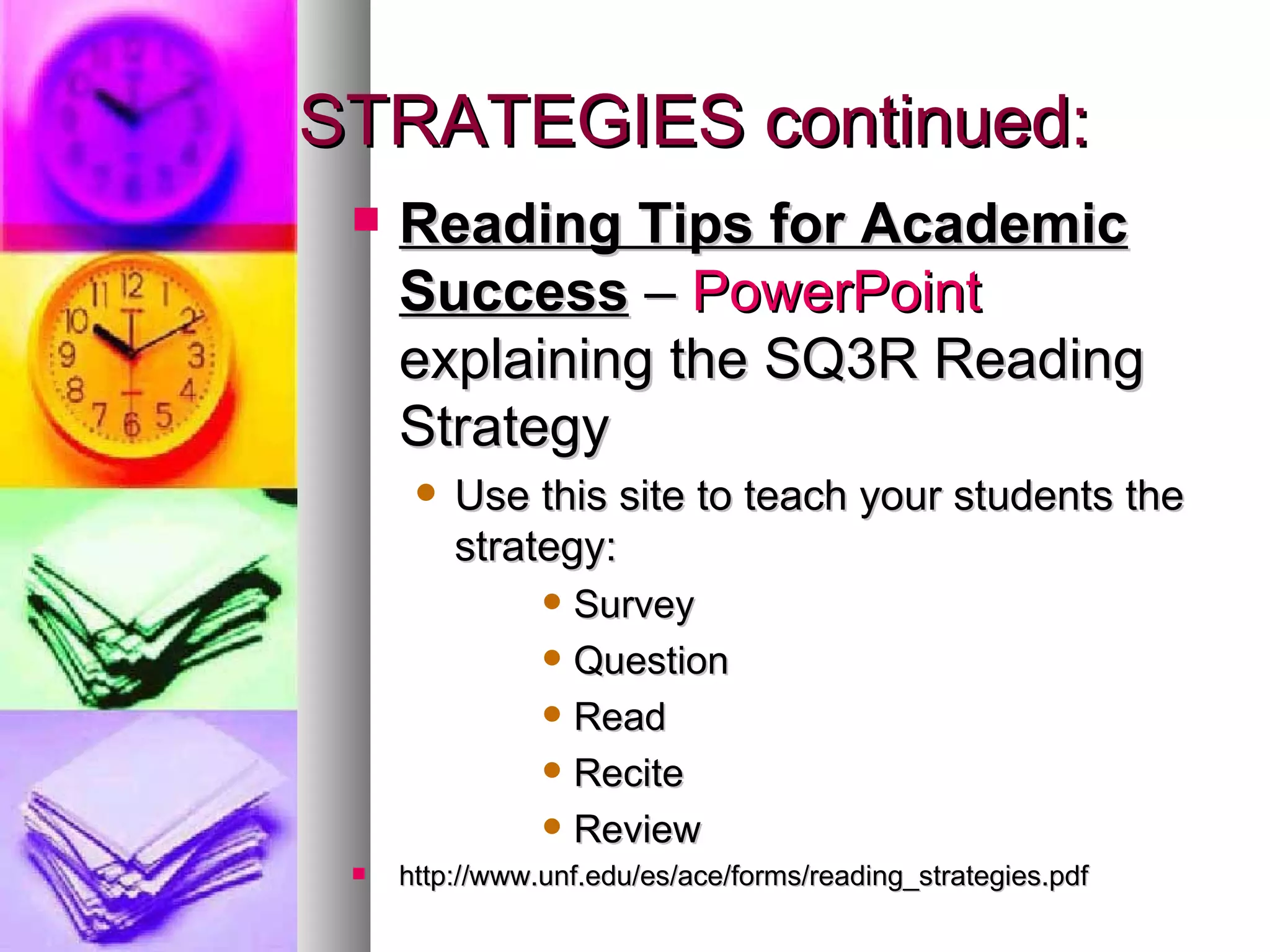 Reading comprehension strategies presentation pp | PPT