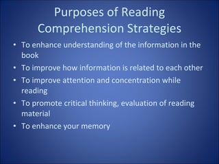 Reading comprehension strategies97 | PPT | Educational Assessment ...