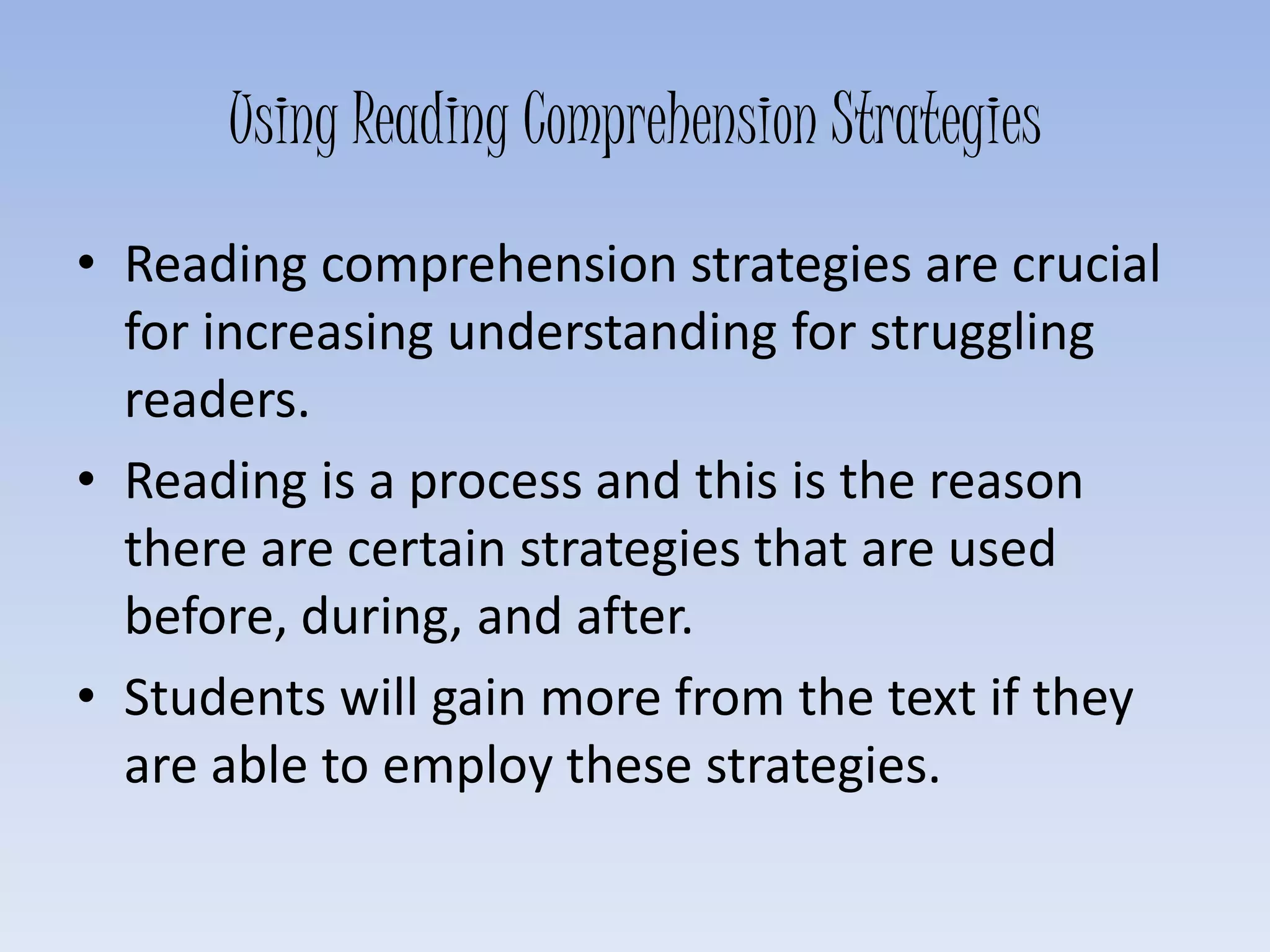 Reading Comprehension Strategies | PPTX