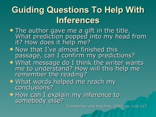 Reading comprehension strategy- Inference | PPT