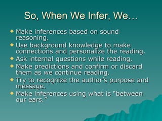 Reading comprehension strategy- Inference | PPT