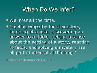 Reading comprehension strategy- Inference | PPT